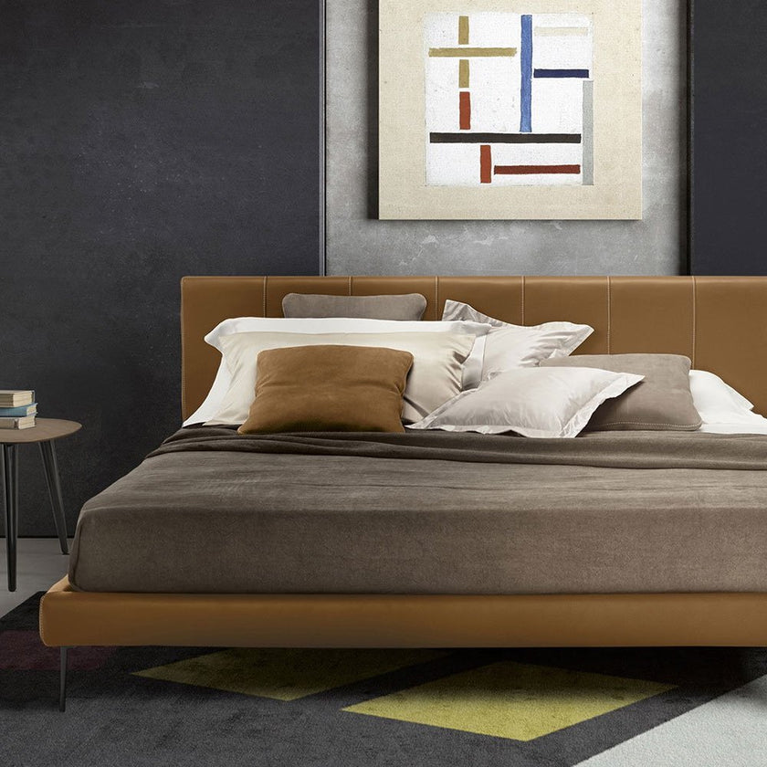gamma clio night bed | modern headboard | leather – www.softsquare.com